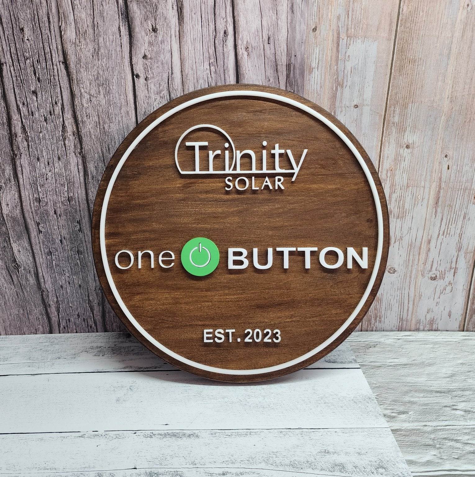 Round Multi-Layered Wood and Acrylic Business Signs – Bison Peak Designs